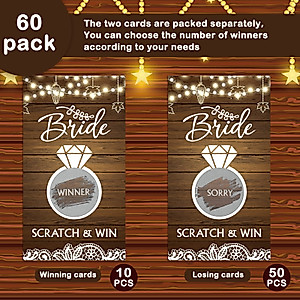 60 Sheets Rustic Bridal Shower Scratch off Game Wedding Games, Bridal Shower Scratch off Cards, Scratch off Winner Tickets Lottery Raffle Tickets Wedding Shower Ideas for Guest Party Favors Prize Gift