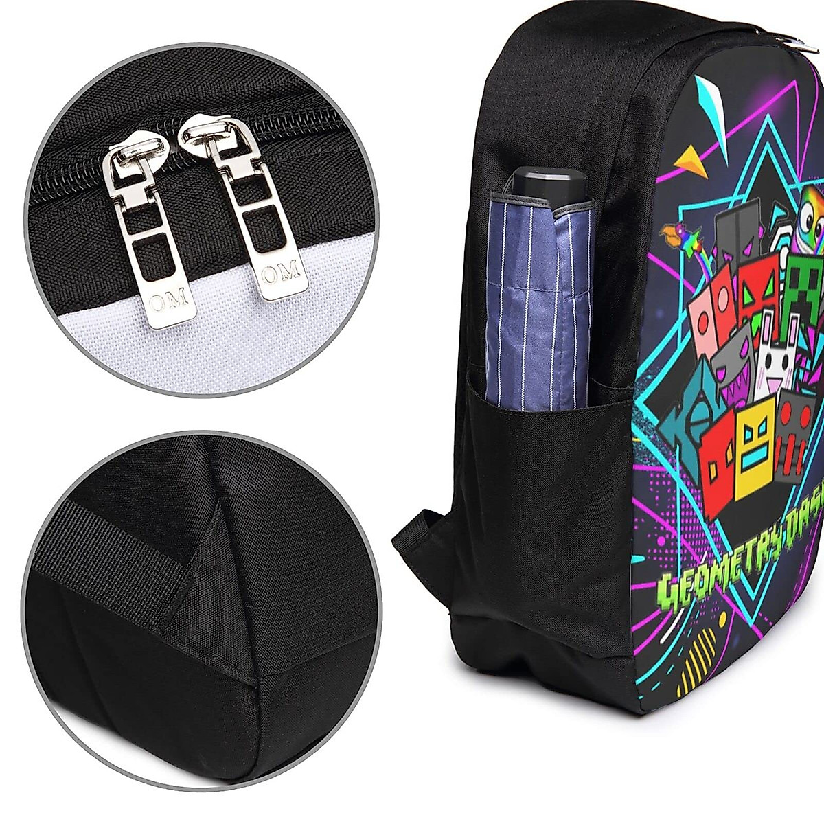 TKBIIuds Geometry Cube Dash Backpacks 17 In Multifunctional Computer Bag Casual Daypack Lightweight School Bag Bookbag