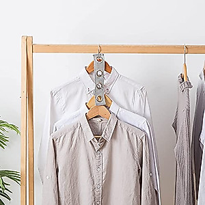 KLEVERISE 12 PCS Space Saving Closet Hanger Connector Extender Organizers - Odorless Wonder Space Saver Hanger Extension Connections - Clothes Hanger Magic Cascading Band Gray