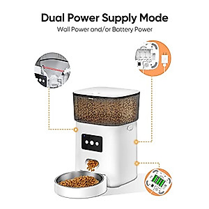 Petchain Automatic Cat Feeder, 4L WiFi Pet Food Dispenser for Cats and Dogs APP Control Auto Pet Feeder Up to 20 Portions15 Meals per Day, Low Food Alarm and 10s Voice Recorder for Pet