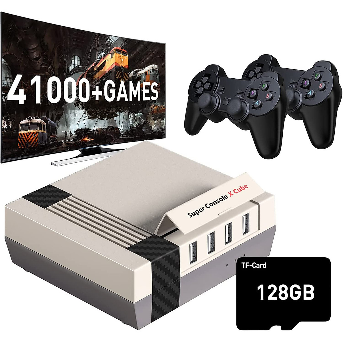 Kinhank Retro Game Console,Super Console X Cube with 41,000+ Video Games, Classic Mini Gaming Systems for TV,Plug and Play,Compatible with 50+ Emulators,Support 4K HD/AV Output