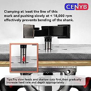 CENYB CNC Spoilboard Surfacing Router Bits,4 Teeth 1/4 inch Shank 2 inch Cutting Dia with Router Collet for Woodworking Tools
