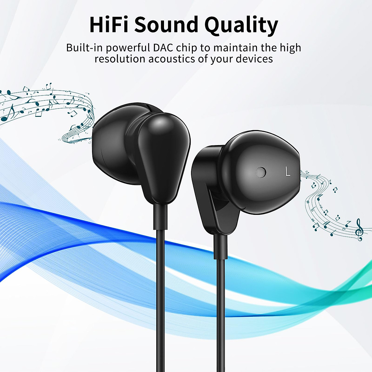 3.5mm Headphones Wired Earbuds with Microphone Hi-Fi Noise Canceling for Mac Mini Google Pixel 5A 4A 3A Moto G Power Pure Samsung S10 S9 S8+ A03s A52 A25 A15 A14 A13 OnePlus Nord N200 iPhone 6s, Black