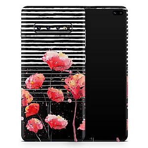 DesignSkinz Karamfila Watercolo Poppies V7 Protective Vinyl Decal Wrap Skin Cover Compatible with The Samsung Galaxy S20 (Screen Trim & Back Glass Skin)