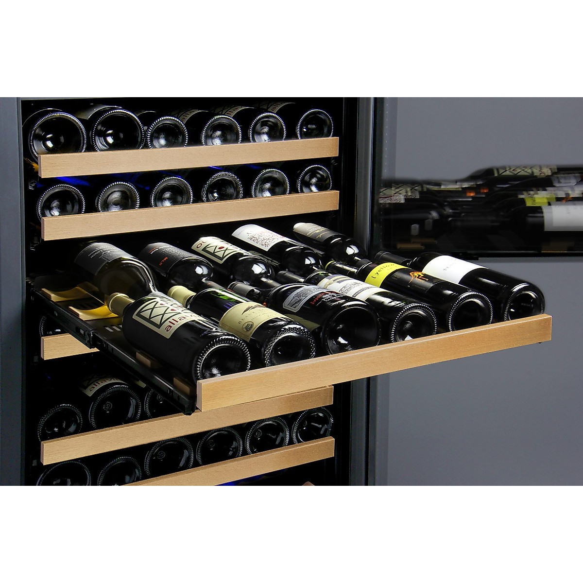 Allavino 24" Wide FlexCount II Tru-Vino 172 Bottle Dual Zone Black Right Hinge Wine Refrigerator