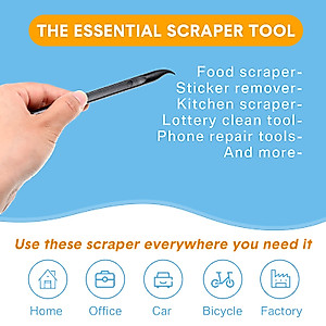 9 Pieces Plastic Scraper Tool Scratch Free Plastic Scraper Cleaning Pen-Shaped Scraper Tool Stiff Multipurpose Label Scraper for Tight Spaces, Kitchen, Crevices, Food, Paint (Black)