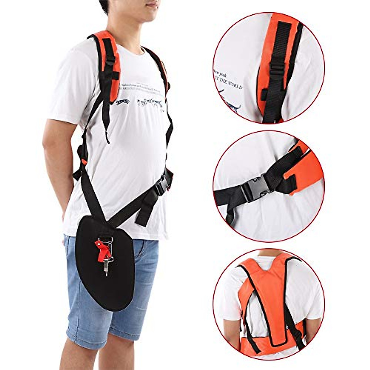 Trimmer Strap - Universal Harness Trimmer Strap Double Shoulder Strap Mower Nylon Y-shaped Belt Heavy Duty Garden Brush Cutter Harness