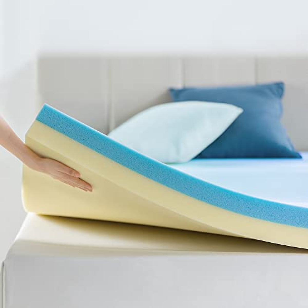 ZINUS 4 Inch Green Tea Cooling Gel Memory Foam Mattress Topper / Cooling Gel Foam / Pressure-Relieving Design / CertiPUR-US Certified, Full