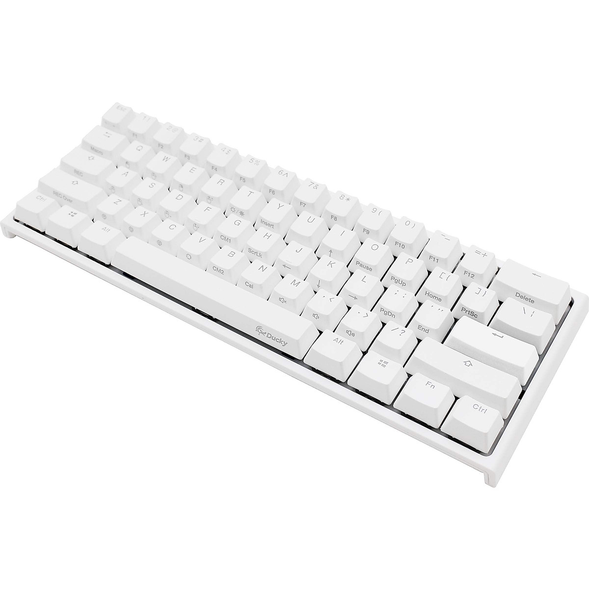 Ducky One 2 Mini Pure White - RGB LED 60% Double Shot PBT Mechanical Keyboard (Kailh Speed Pro Burgundy)