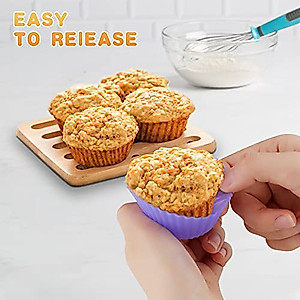 GREENRAIN Reusable Silicone Baking Cups, Muffin Baking Cups, Cup Cake Liners - 6 Shapes Pack of 24