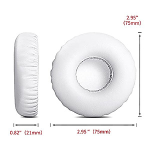 YunYiYi Replacement Earpads Pillow Ear Pads Foam Cushion Cover Cups Repair Parts Compatible with Sony MDR-ZX100 MDR-ZX110 MDR-ZX200 MDR-ZX310 MDR-ZX300 Headphones (White)