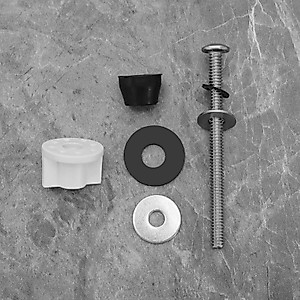 ECSiNG 2 Set Toilet Seat Hinge Bolts Kit Hinge Bolt Replacement Top-Fixed Hinge Universal Toilet Seat Stainless Steel Rubber Hinge Bolt