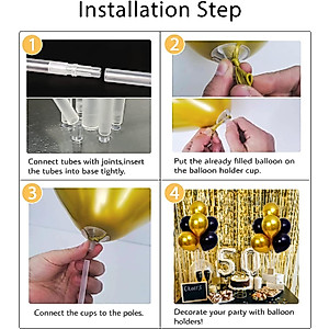 LOBUBT 10 Sets Balloon Stand Kits, Balloon Sticks Holder with Base for Table Graduation Birthday Baby Shower Party Decorations