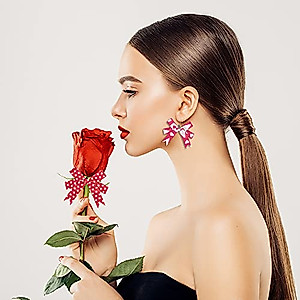 9 Rolls 27 Yards Valentine Ribbons Red Pink Ribbons Love Gnomes Decorative Grosgrain Ribbons XOXO Heart Dot Valentine's Day Satin Ribbon 3/8" Wide for Gift Wrapping Crafts Anniversary Party