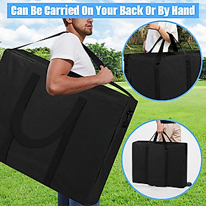 SIRUITON Folding Table Storage Bag, Portable 600D WaterProof Carry Bag for Folding Picnic/Camp Tables with Reinforcing Plate & Shoulder Strap, 24" D x 24" W x4.5 H Fits 4FT Folding Tables（bag only）