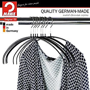 Mawa by Reston Lloyd Euro Ultra Light/Thin Series, Non-Slip Space-Saving Clothes Hanger for Shirts & Dresses, Style 40/PT, Set of 20, Black