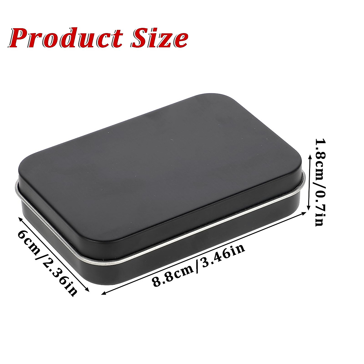 ZEYIYER Small Metal Box with Lids, 3.5" X 2.4" Portable Storage Organizer Box Small Empty Tins, Candy Tins Small Containers for Halloween Candy Key Earrings Jewelry Drawing Pin Screw(Black)