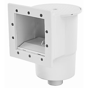 Rx Clear Heavy Duty Standard Complete Thru-Wall Skimmer Kit for Above-Ground Swimming Pool | Made of Non-Corrosive Abs Plastic | Chemical Resistant | White