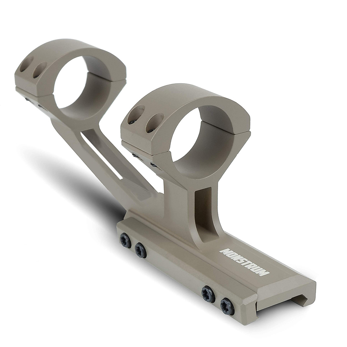 Monstrum 1-4x20 Rifle Scope with Rangefinder Reticle | V.2 H-Series Cantilever Scope Mount | Flat Dark Earth | Bundle