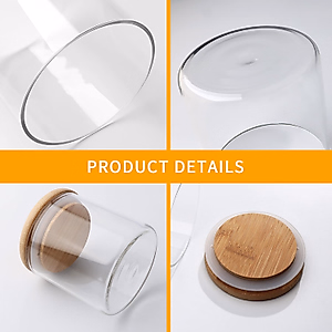 7 oz/230ml Glass Jars With Bamboo Lids, Pantry Organization and Storage Jars-Set of 16,Spice Jars Set for Coffee,Flour,Sugar ,Tea