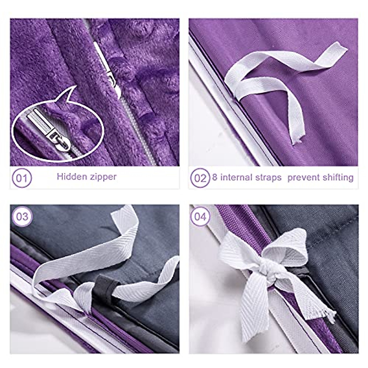 Isilila 48x72 Weighted Blanket Cover, Premium Soft Dot Duvet Cover for Weighted Blanket with 8 Ties(Removable Cover Only)