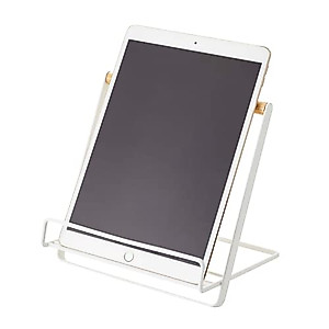 Yamazaki Home Tosca Cookbook Stand - Kitchen Cooking Recipe Holder for Counter - Steel + Wood