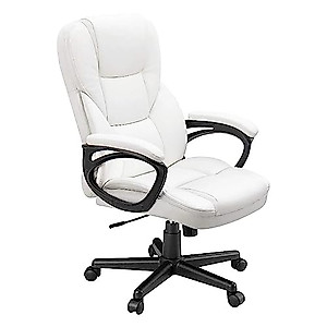 Faux Leather High-Back Executive Office Chair with Lumbar Support, White Office Chair Ergonomic (Color : All)