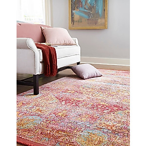 Unique Loom Baracoa Collection Area Rug - Rumba (8' 4" x 10' Rectangle, Red/ Brown)