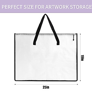 EOOUT 2 Pack 19x25 Inches Art Portfolio Case, Portfolio Folder for Artwork, Posters Storage Bag with Zipper and Handle Mesh Folder Organizers for Poster, Scrapbook, Keepsake and Bulletin Board