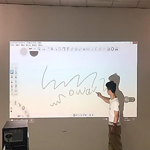 Interactive Whiteboard System Multi Touch Screen,Digital Smart Board Long Focus Manual Positioning Support Windows Portable Infrared for Children Classroom Education Presentation