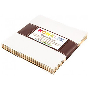 Robert Kaufman Quite White Kaufman Kona Solids 5in Charm Pack, 42