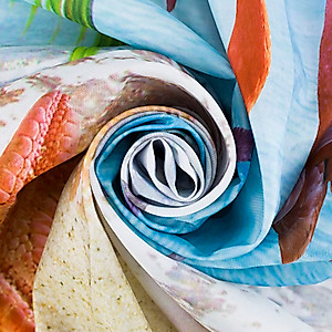 Summer Ocean Beach Shower Curtain for Bathroom Funny Pink Flamingo and Starfish with Seashell Coastal Bathroom Shower Curtains with Hooks, Tropical Palm Leaf Bathroom Curtains Shower Set 60x72 inch