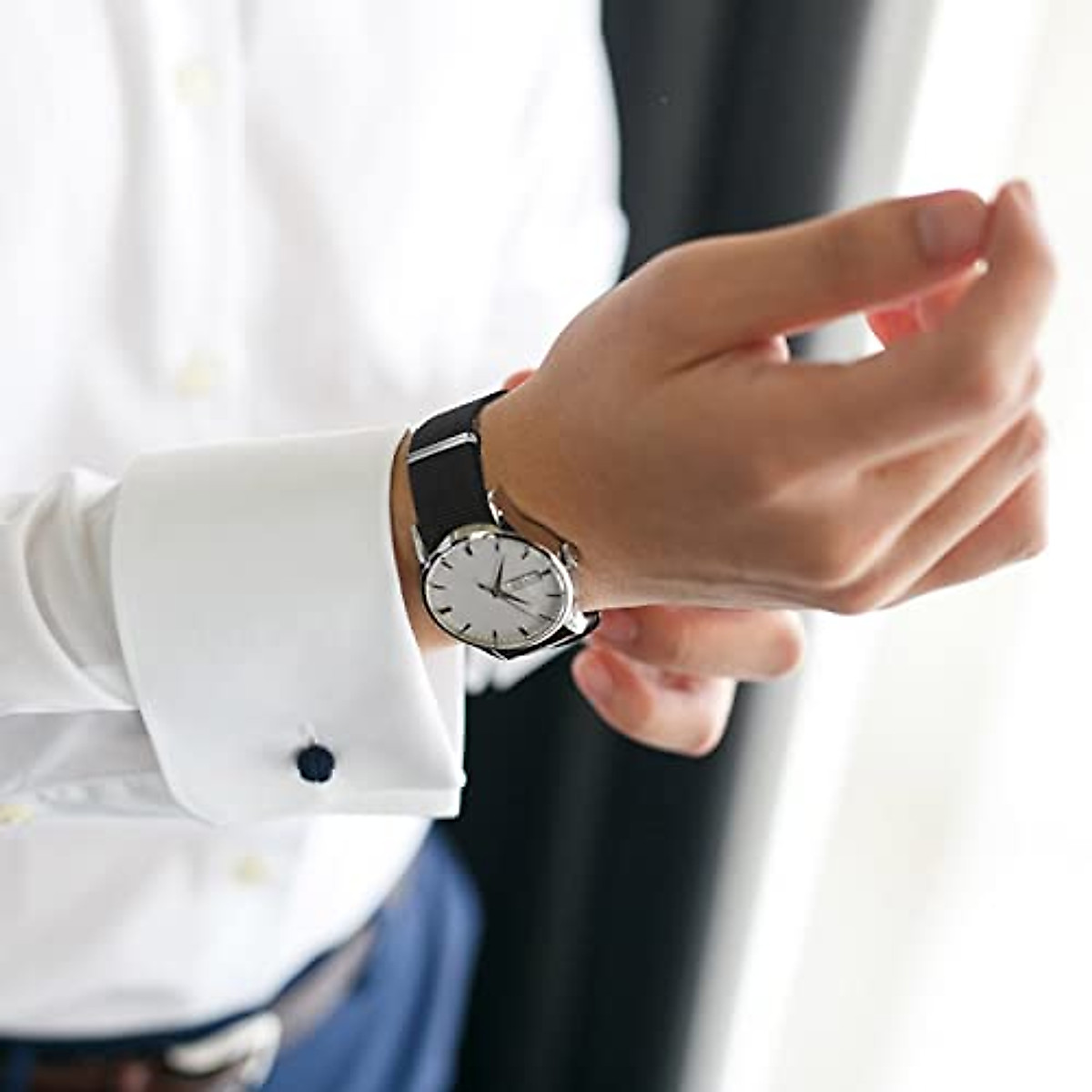 cobee Nylon Watch Straps, Durable Straps for Men/Women Replacement Military 4 Rings Watch Bands Adjustable Wrist Straps with Silver Metal Buckle 18mm/20mm/22mm Lug Width (18mm, Black)