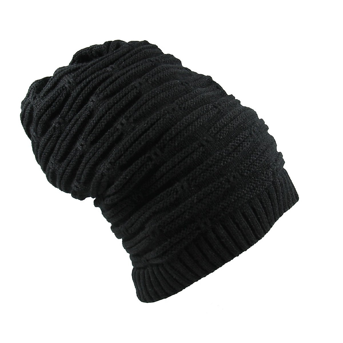 RW Rasta Stretch Long Beanie Hats Black