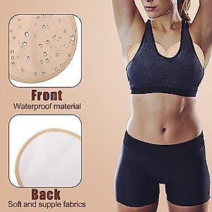 4pcs Castor Oil Breast Pads, Reusable Castor Oil Pack Wrap for Breast Washable Castor Oil Nursing Pads for Relaxing Prevent Leakage Castor Oil Not Included (Khaki, White)