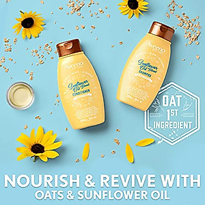 Aveeno Deep Moisturizing Sunflower Oil Blend Shampoo with Oat for Dry Damaged Hair, Dye, Paraben & Sulfate Surfactants Free, 12 Fl Oz