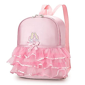 SEHXIM Cute Ballet Dance Backpack Tutu Dress Dance Bag Dance Bag for Girls Waterproof Small Duffle Bag Ballet Bags Gym Bag.(Pink)