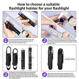 Flashlight Holster T410 Tactical Flashlight Holster Suitable for flashlights with a Length of 3.9 "-4.3" or a Diameter of 25mm, to a Length of 110 mm. Adjustable Thick and Durable Flashlight Pouch…