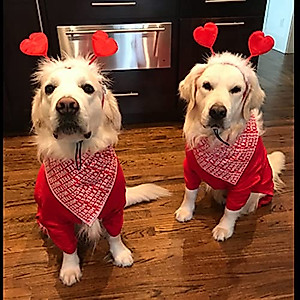 Ausejopeac Valentine's Day Dog Costume Pet Heart Headband for Dog Cat Glitter Valentine's Day Supplies