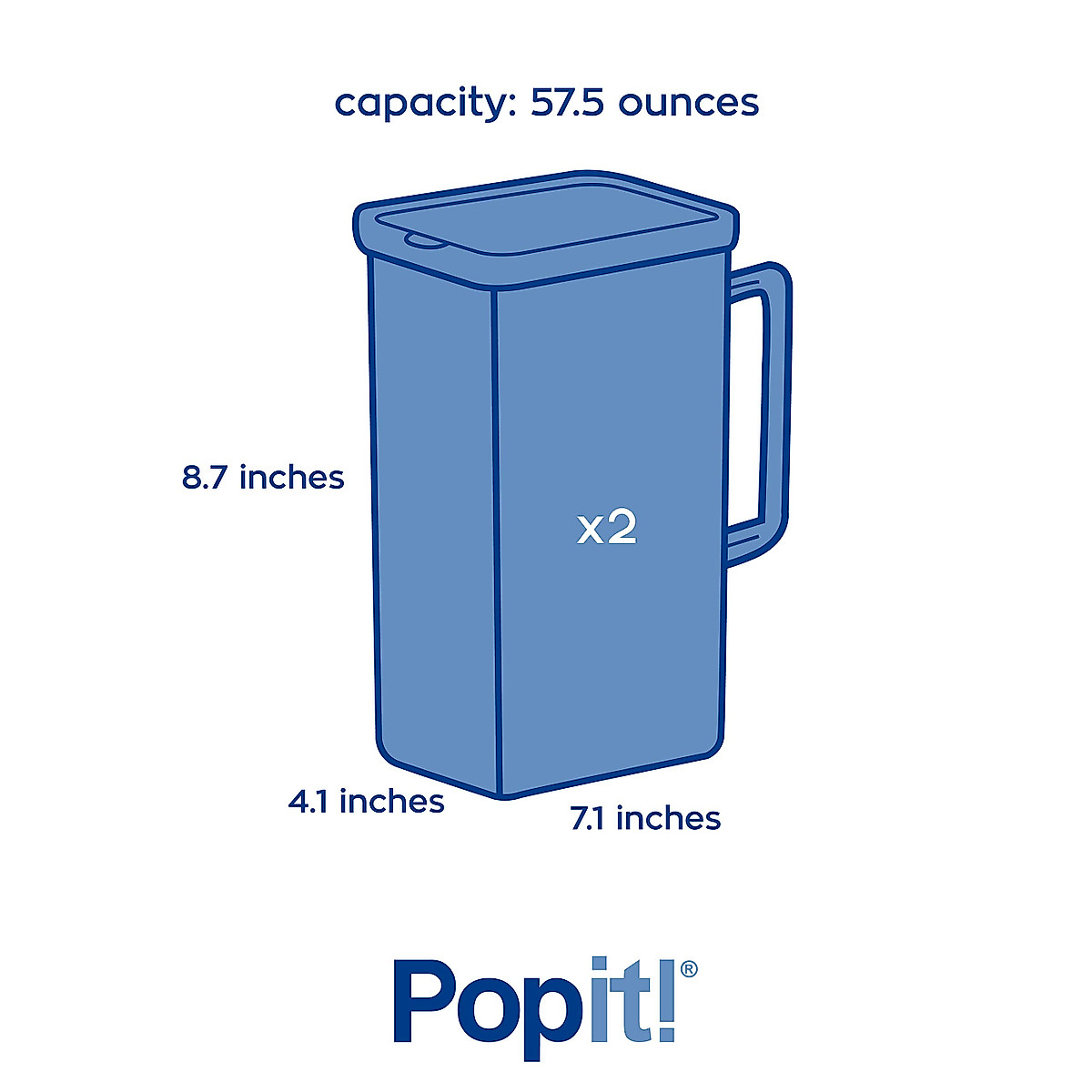 57 Ounce 2 Pack Pitcher Set, by Popit!