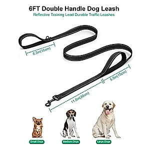 Dog Leash, Heavy Duty Dog Leash, Leashes for Large Breed Dogs 5FT 6FT, Double Handle Dog Leash, Reflective Training Lead, Perfect for Medium to Large Dogs