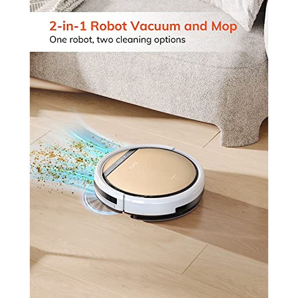 ILIFE V5s Plus Robot Vacuum and Mop Combo with Wi-Fi/App/Alexa, Automatic Self-Charging Robotic Vacuum Cleaner, Slim and Quiet, Cleans Hard Floors Carpets and Pet Hair (V5s Pro Upgrade Version)