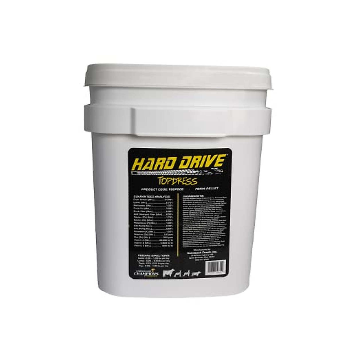 Hard Drive Topdress Pelleted Supplement for Cattle, Sheep, Goats, and Pigs, 35 lb Bucket