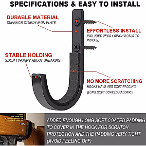 GOHIKING Gun Rack Storage Rifles Shotgun Hooks Wall Mount Hangers for Any Rifles Shotguns Archery Bow with Soft Padding and Heavy Duty Steel