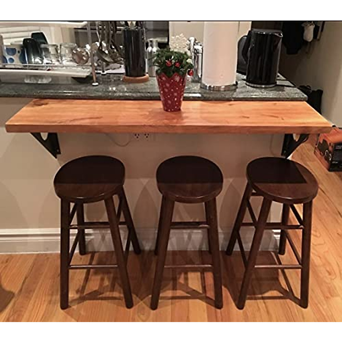 FOF FRIEND OF FAMILY Industrial Rustic Wall-Mounted Table, Dining Table Desk, Pine Wood Wall-Mounted Bar Tables (47"X18")