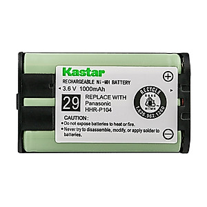 Kastar 4-Pack Type 29 Battery Replacement for Panasonic HHR-P104 HHR-P104A 23968 439024 439025 KX-TG2302 KX-TG230 KX-TG2312 KX-TG2355W KX-TG2356 KX-TG2357 KX-TG2382B KX-TG2386B KX-TG2388B KX-TG2396