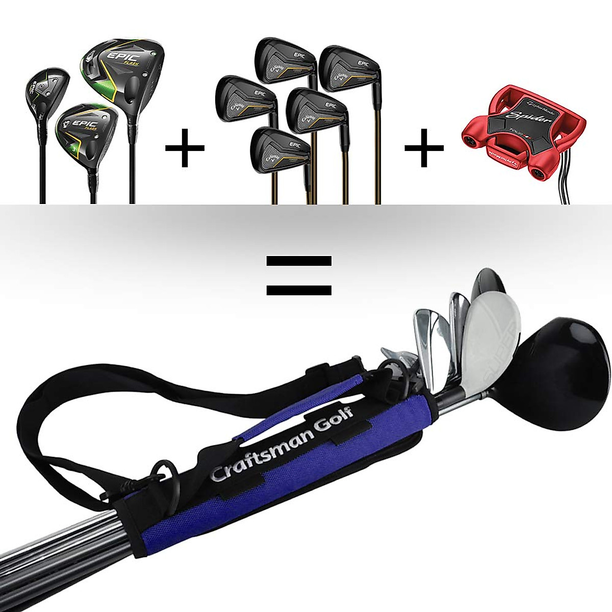 Craftsman Golf Portable Mini Carry Bag Shoulder Sleeve Bag Ideal for Golf Course (Blue (Update))