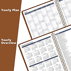 2024 Weekly Appointment Book & Planner - Large 2024 Daily Hourly Planner, January 2024 - December 2024, 8.5" x 11", 2024 Appointment Book with 15-Minute Interval + Thick Paper + Pocket - Brown