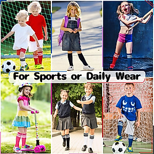 Olreco Toddler Soccer Socks Kids Soccer Socks Girls Soccer Socks Youth Soccer Socks Pink Soccer Socks for Girls Knee High Socks