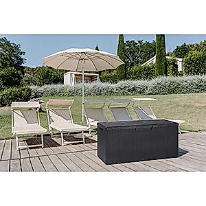 Toomax Z175E097 Portofino Weather Resistant Heavy Duty 90 Gallon Novel Resin Outdoor Storage Deck Box w/Lockable Lid & 450 Pound Weight Capacity, Gray